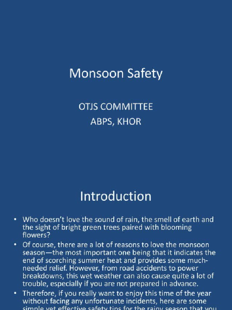 Monsoon Safety | PDF