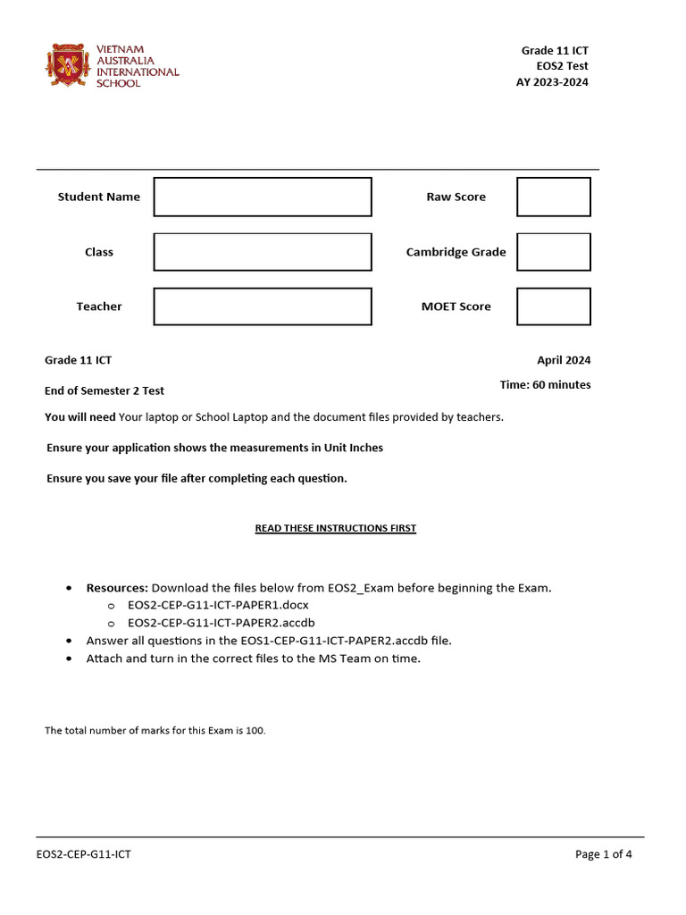 Eos2 Cep G11 Ict Paper1 | PDF | Data | Computer Data