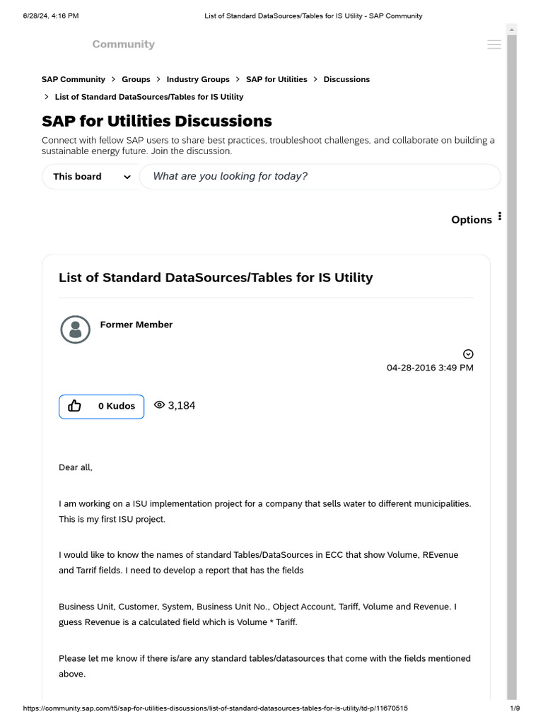 Standard DataSources for SAP IS-U | PDF | Information Technology | Computing