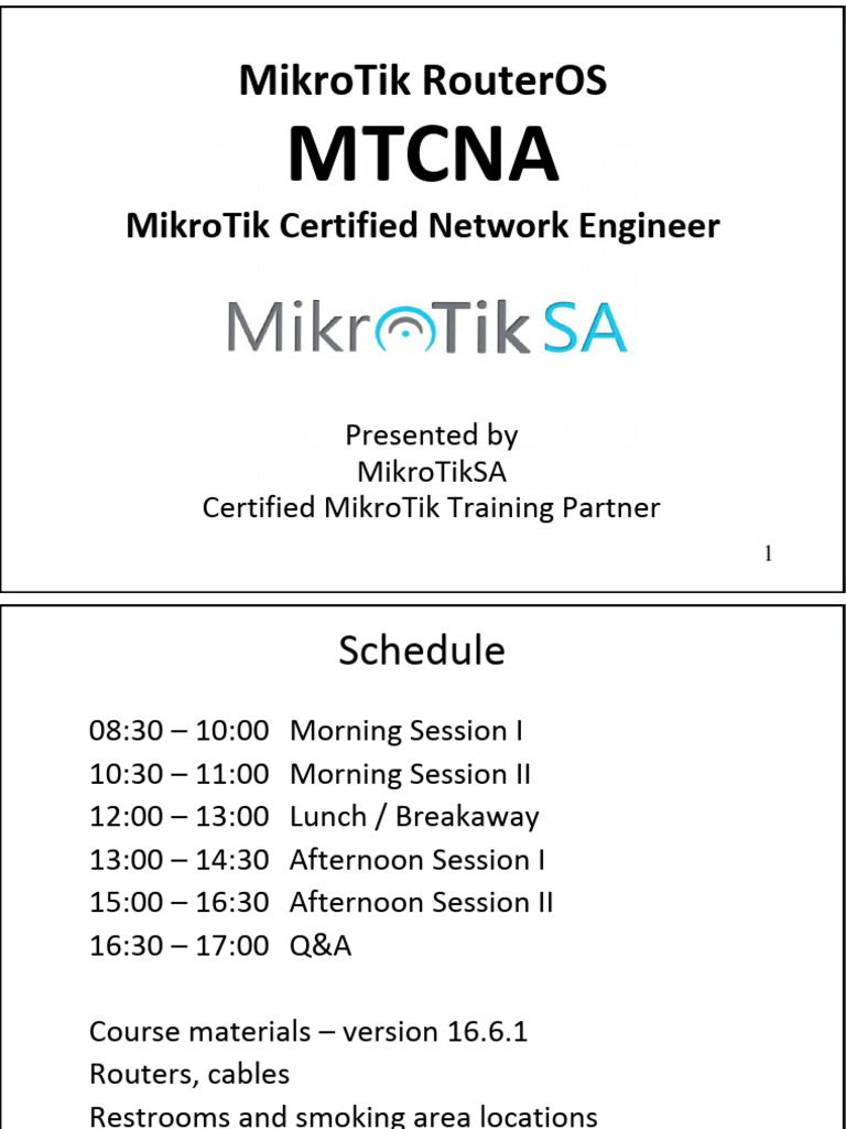 MikroTik RouterOS MTCNA MikroTik Certifi | PDF | Ip Address | Computer ...