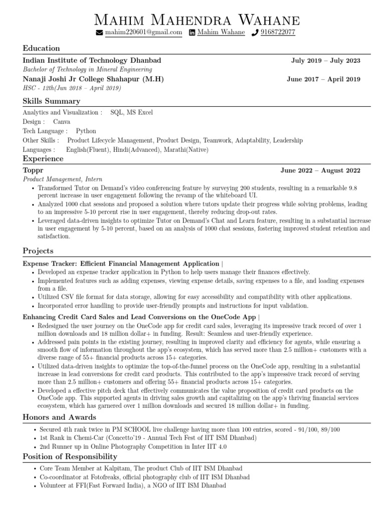 CV Mahim | PDF | Computing | Information Technology