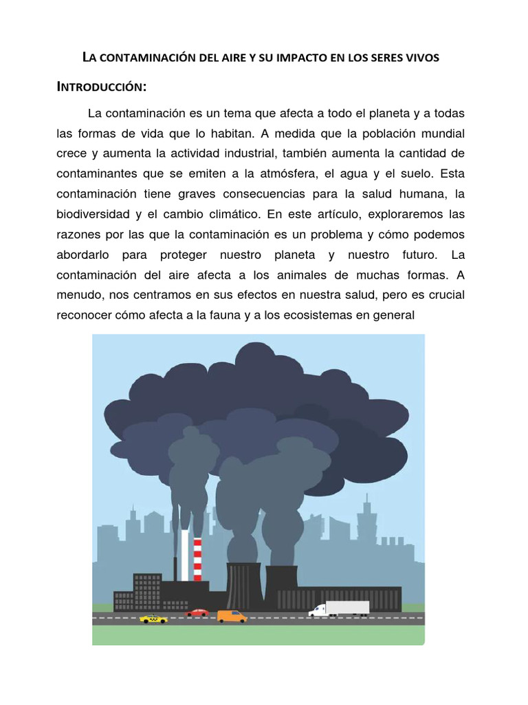 0 - La Contaminación Del Aire y Su Impacto en Los Seres Vivos | PDF | Contaminación | La ...