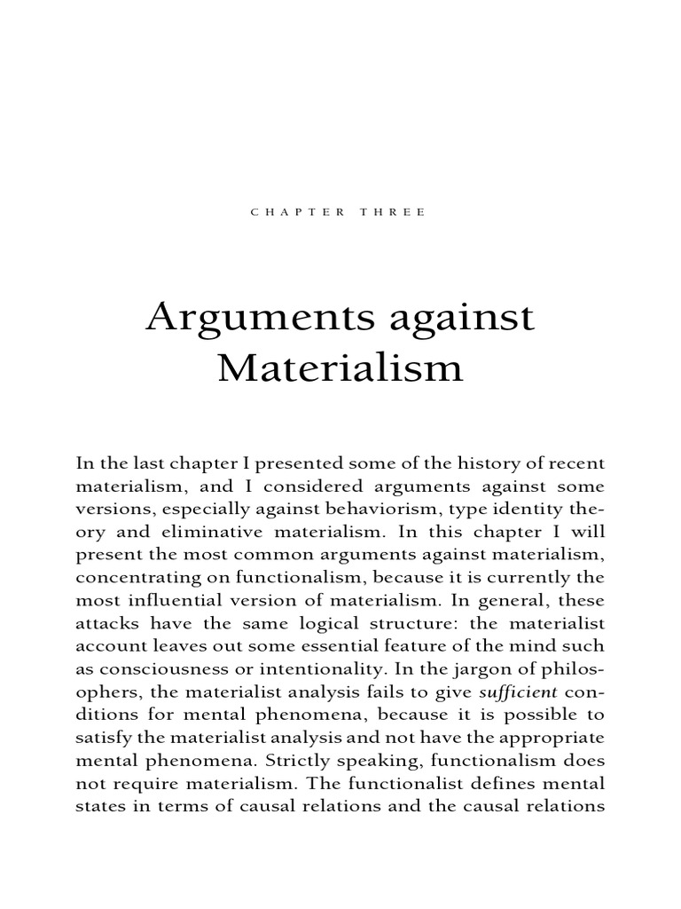 John R. Searle - Mind - A Brief Introduction - Arguments Against Materialism 94-117 | PDF ...