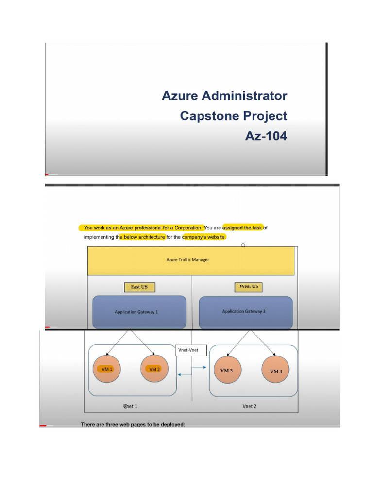 Azure Administrator Capstone Project AZ-104 | PDF