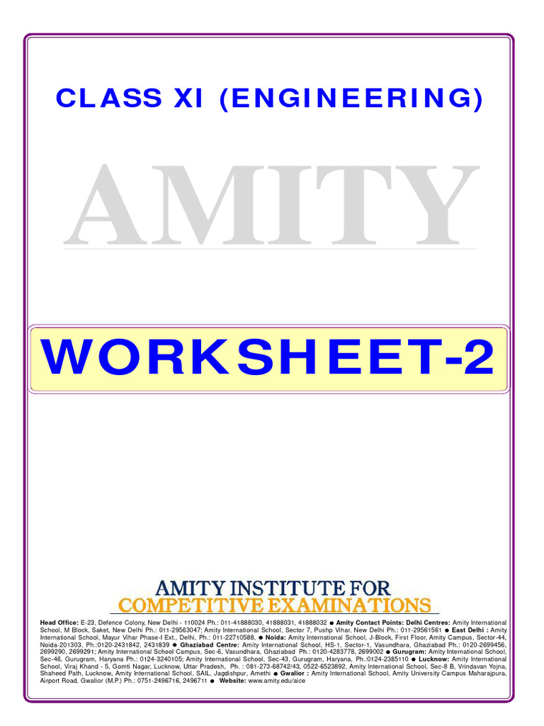 Worksheet Class XI PCM | PDF | Mole (Unit) | Chemistry