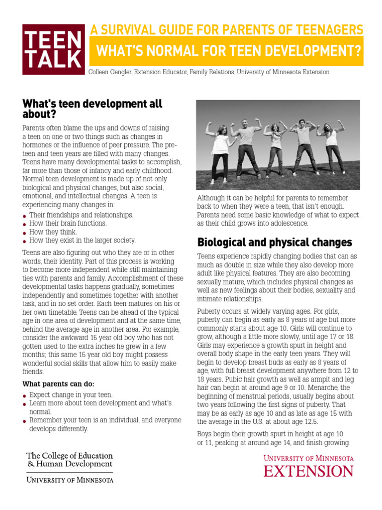 whats-normal-for-teen-development | PDF | Adolescence | Thought