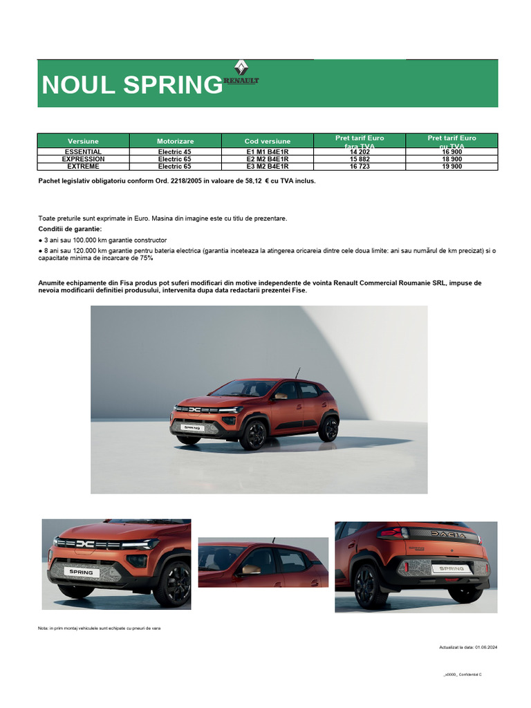 Dacia Spring Preisliste Pdf