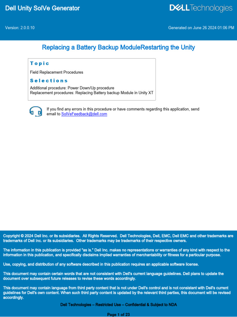 Unity XT Battery Backup Replacement Guide | PDF | Electrostatic ...
