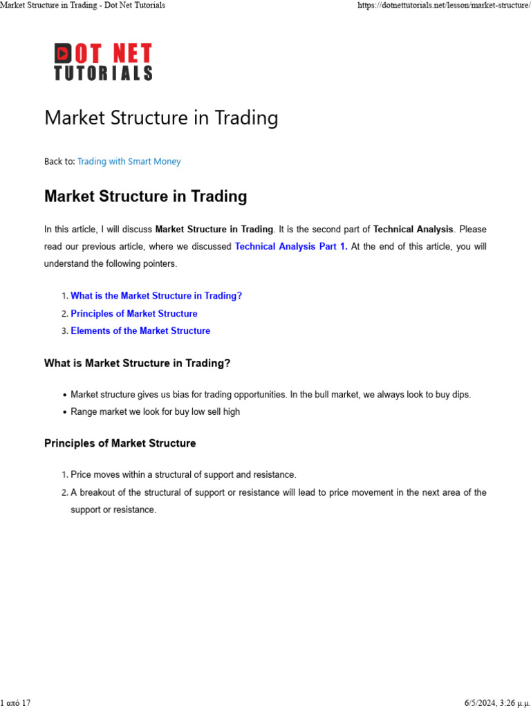 Market Structure in Trading | PDF | Market Trend | Technical Analysis
