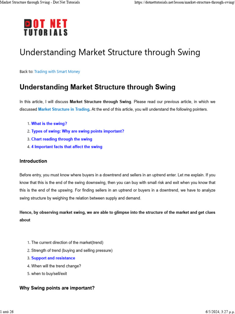 Understanding Market Structure Through Swing | PDF | Market Trend | Market (Economics)
