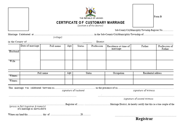 MARRIAGE CERTIFICATE | Download Free PDF | Marriage | Kinship And Descent