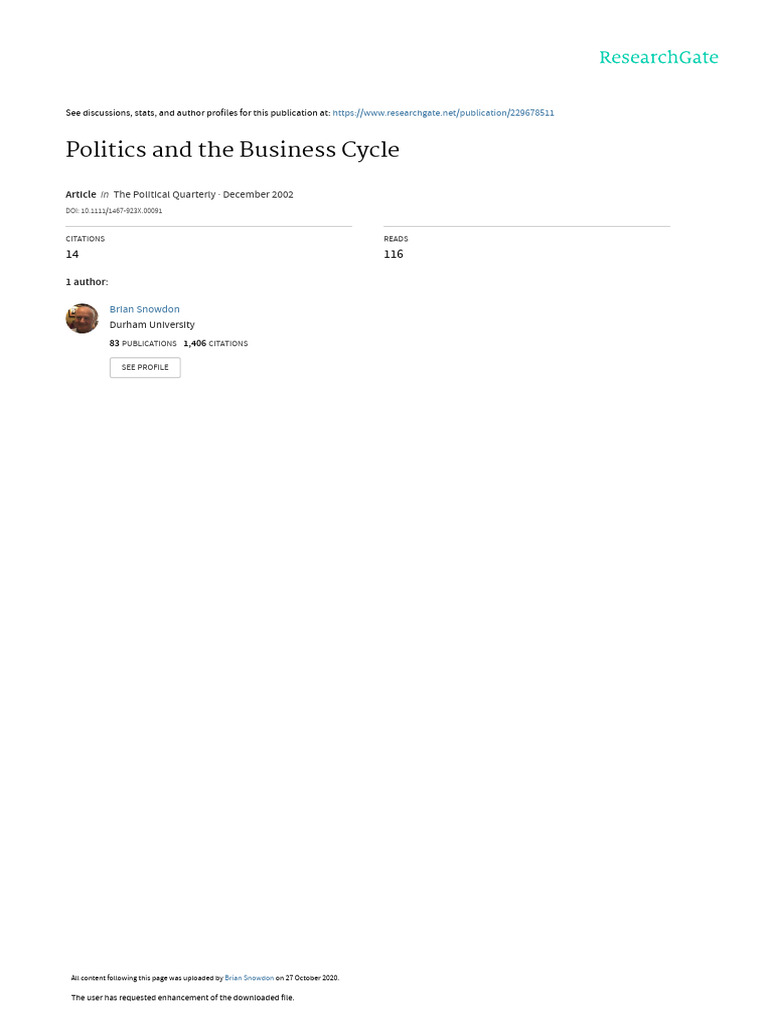 Political Cycles & Economic Policy | PDF | Macroeconomics | Inflation