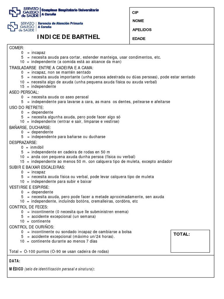 Indice de Barthel | PDF