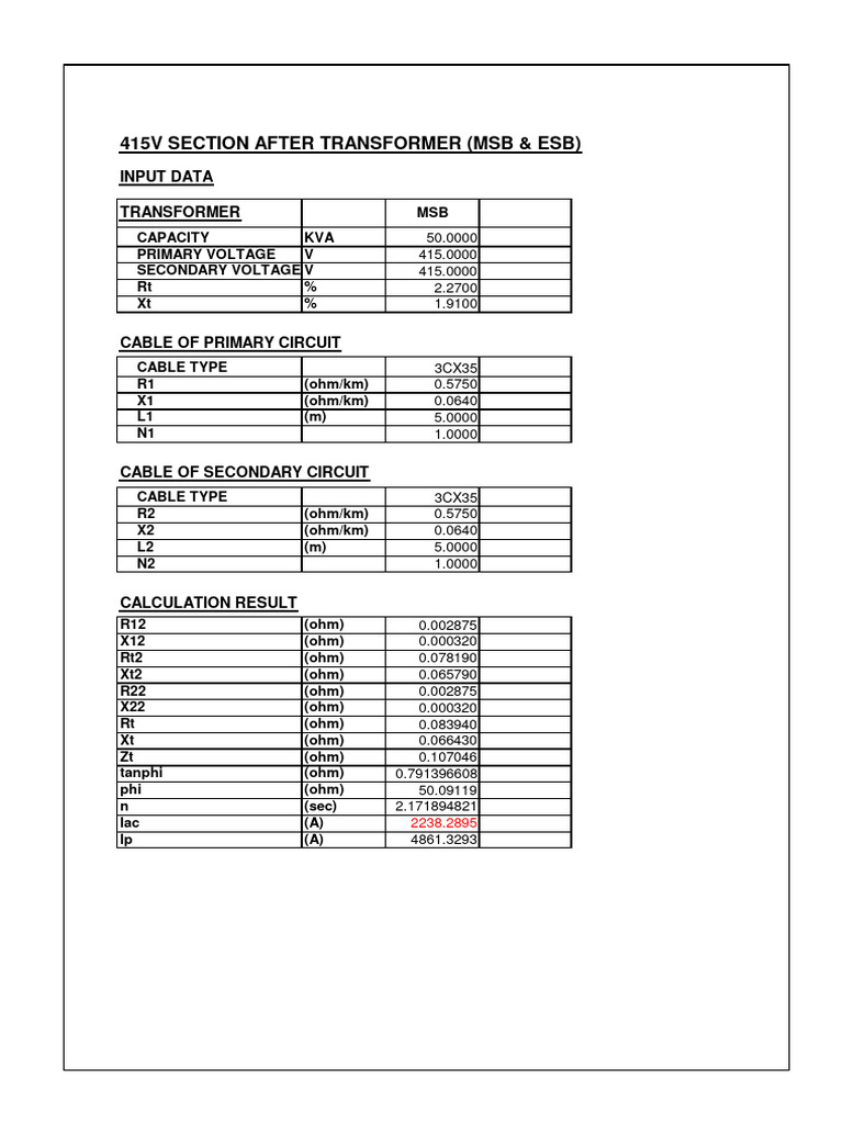 Short Circuit Current Calculation 2 Pdf