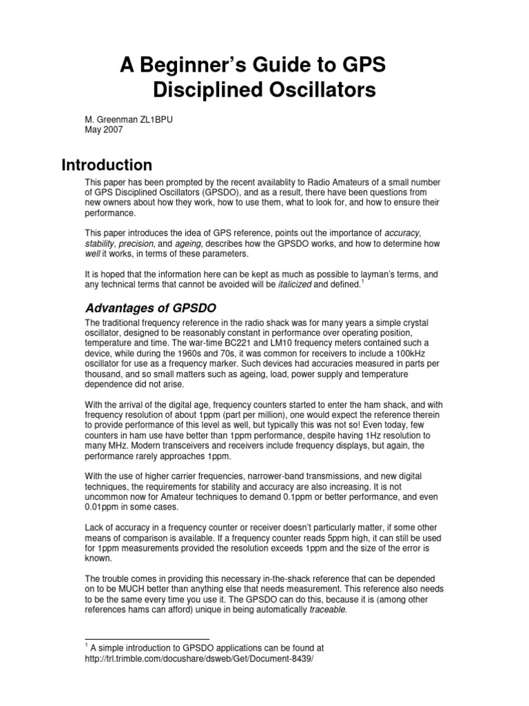 GPSDO Beginner | PDF | Global Positioning System | Accuracy And Precision