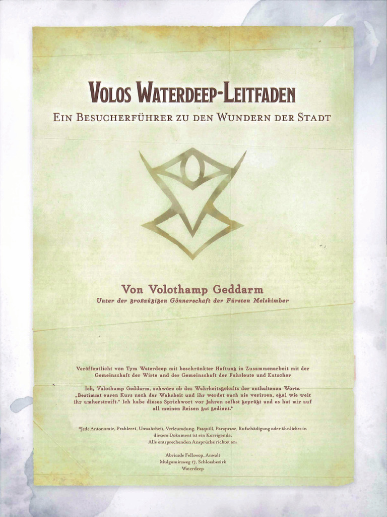 Waterdeep - Volos Waterdeep Leitfaden | PDF