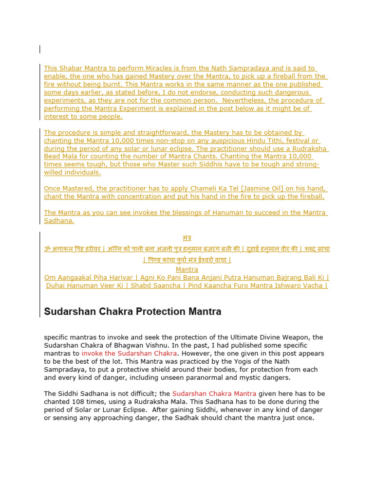 Mantra sadhna | PDF | Mantra | Chakra