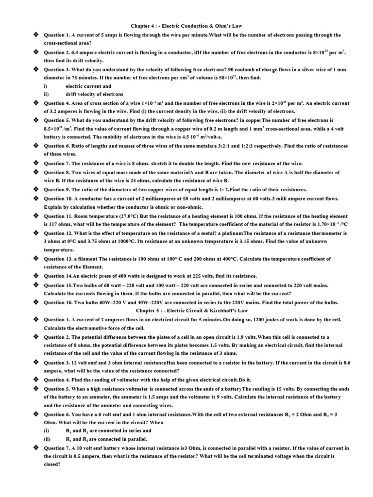 Physics Numerical en 4 5 | PDF | Electrical Resistance And Conductance ...