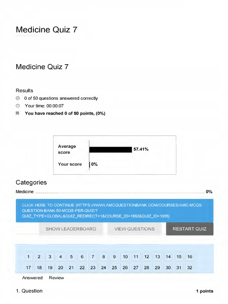 Medicine Quiz 7 - AMC Question Bank - Text | PDF | Adrenocorticotropic ...