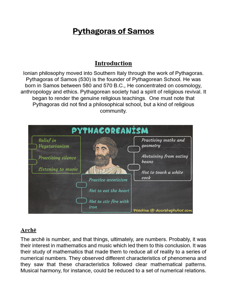 Pythagoras of Samos (1) | Download Free PDF | Pythagoras