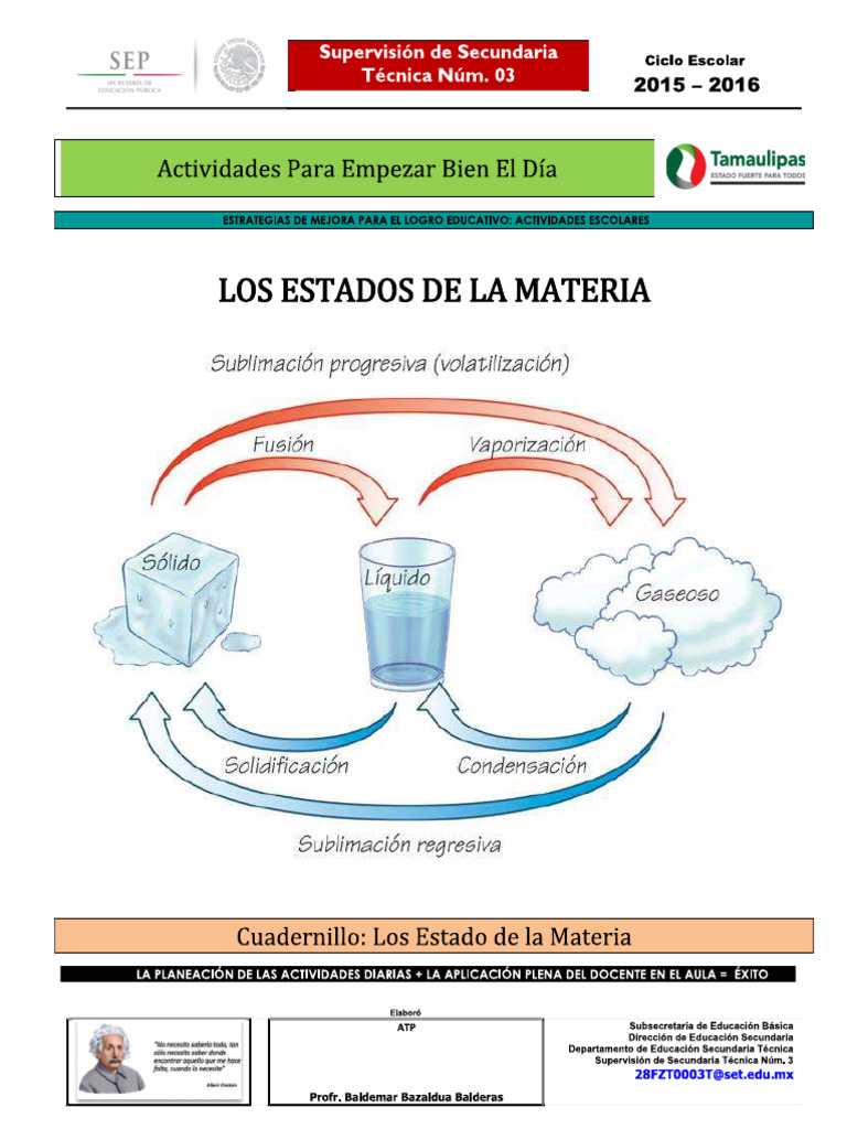Guia ESTADOS DE LA MATERIA | PDF
