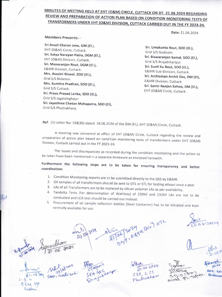 MOM Condition Monitoring Review Meeting Cuttack Division | PDF