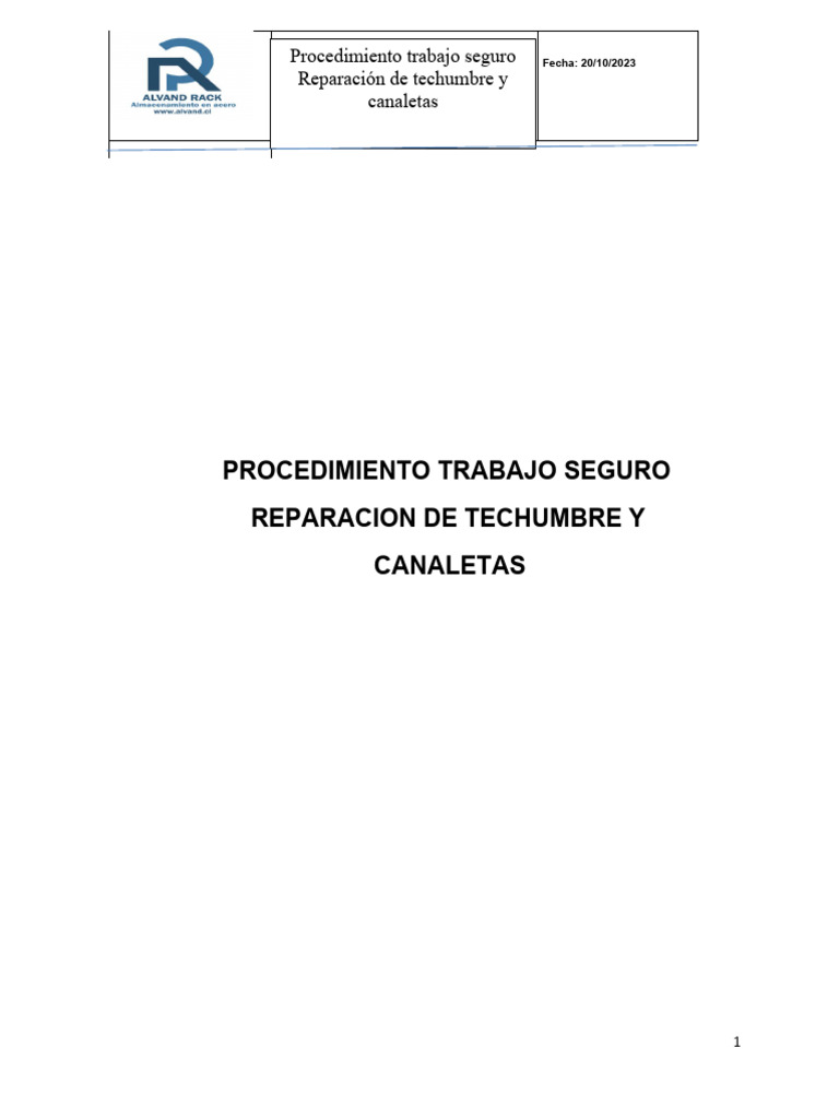 Procedimiento Techumbres | PDF
