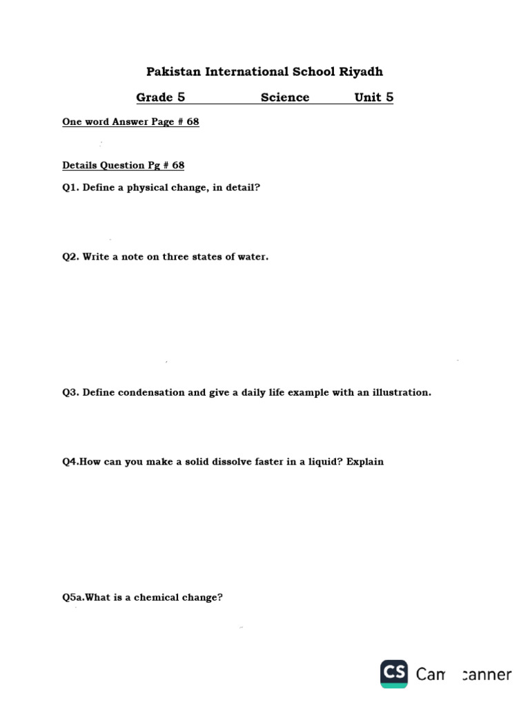 Grade 5 UNIT 5 Science Complete-1-1 | PDF | Water | Liquids