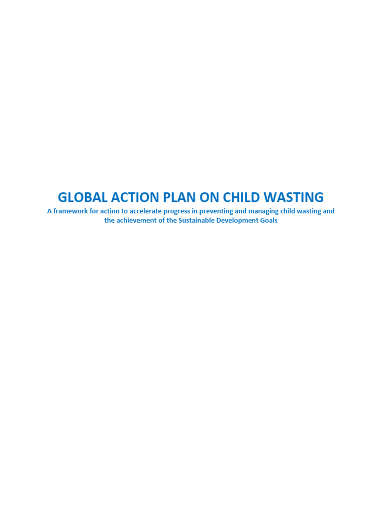 Global Action Plan for Child Wasting | PDF | Economy And The ...
