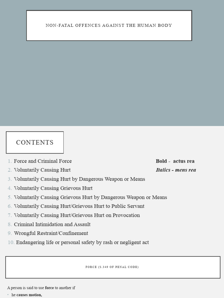 Topic 4 - Non-Fatal Offences | PDF | Assault | Fine (Penalty)