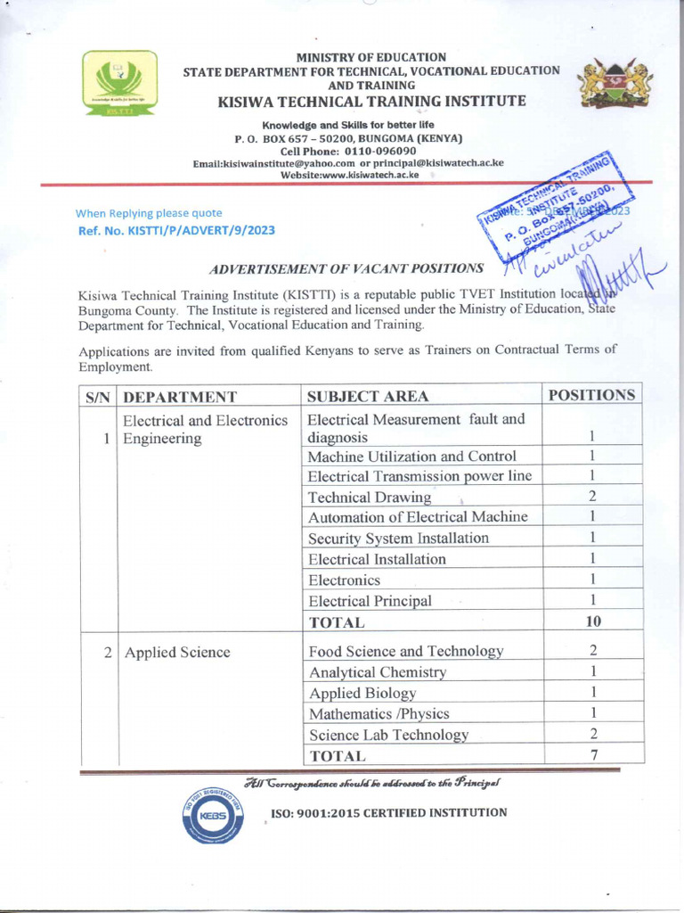 Job Advertisement Dec 2023 | PDF