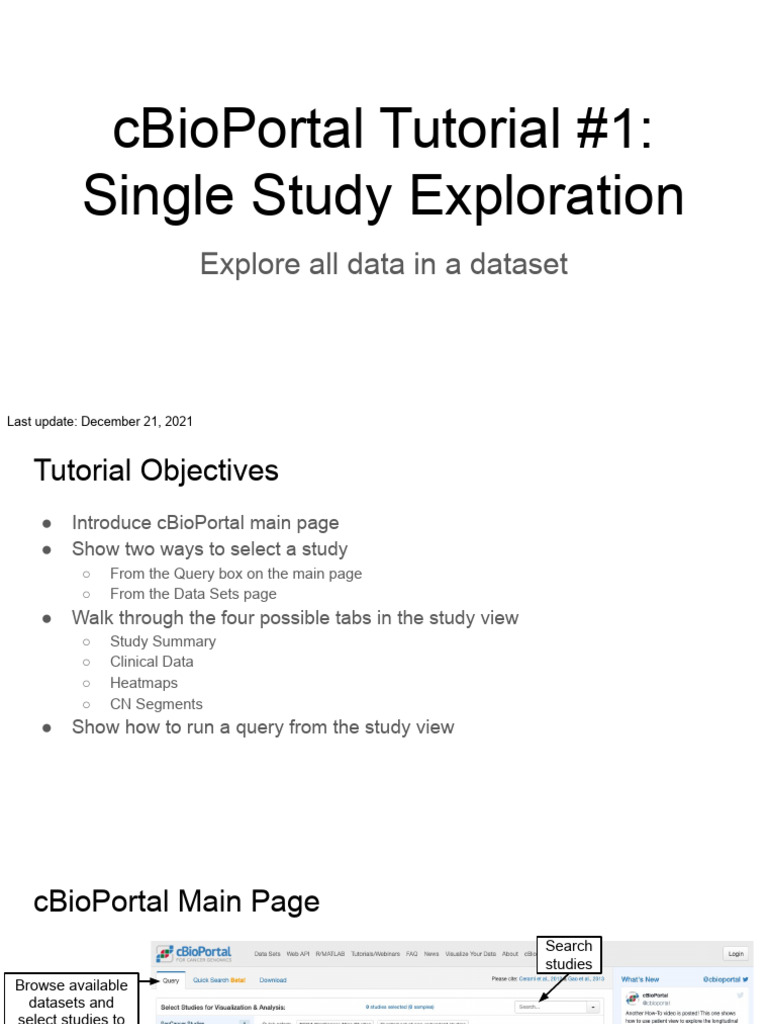 cBioPortal Tutorial 1 Single Study Exploration | PDF | Genetics ...