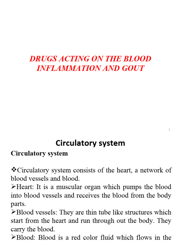 Lo 1.7 Drugs Acting On The Blood | PDF | Blood | Blood Vessel