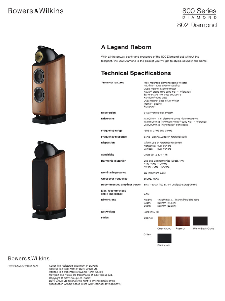 802D2 InfoSheet | PDF | Acoustics | Sound