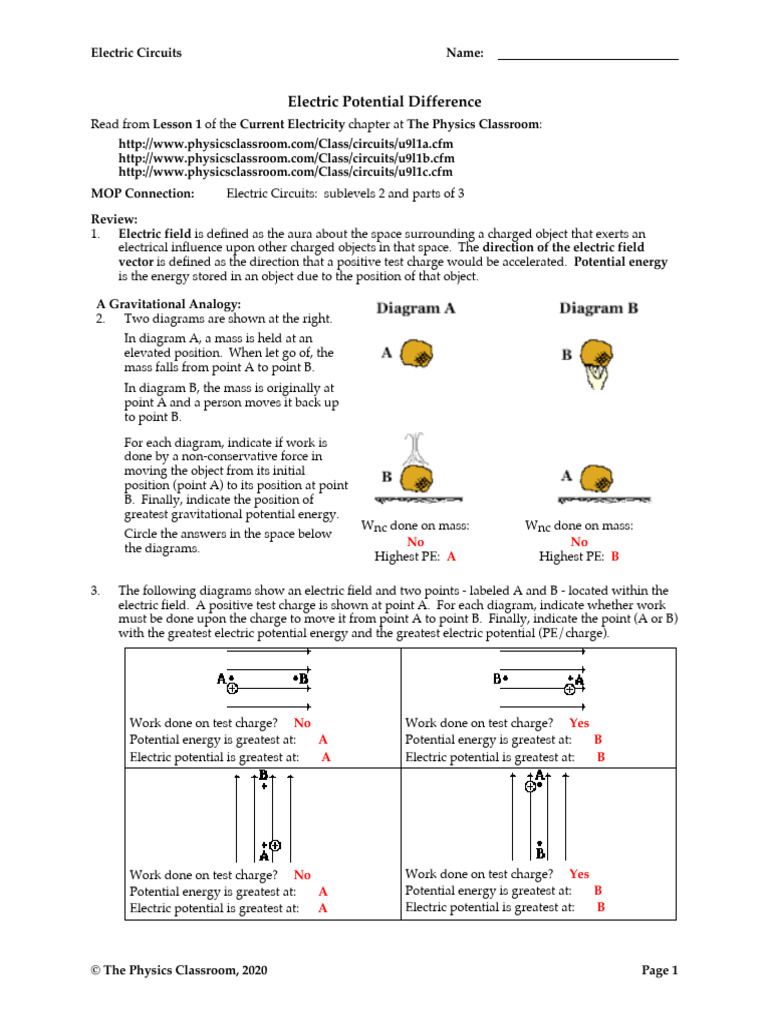 Anscircuit 1 | PDF | Electric Field | Potential Energy
