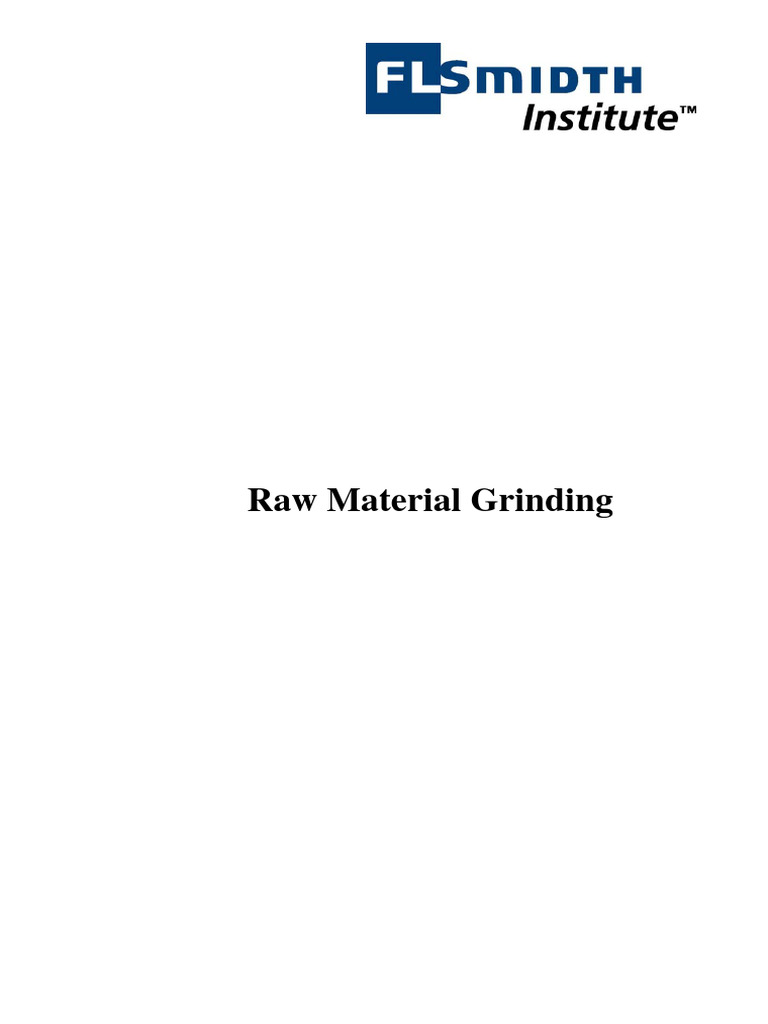 Raw Material Grinding Pdf Mill Grinding