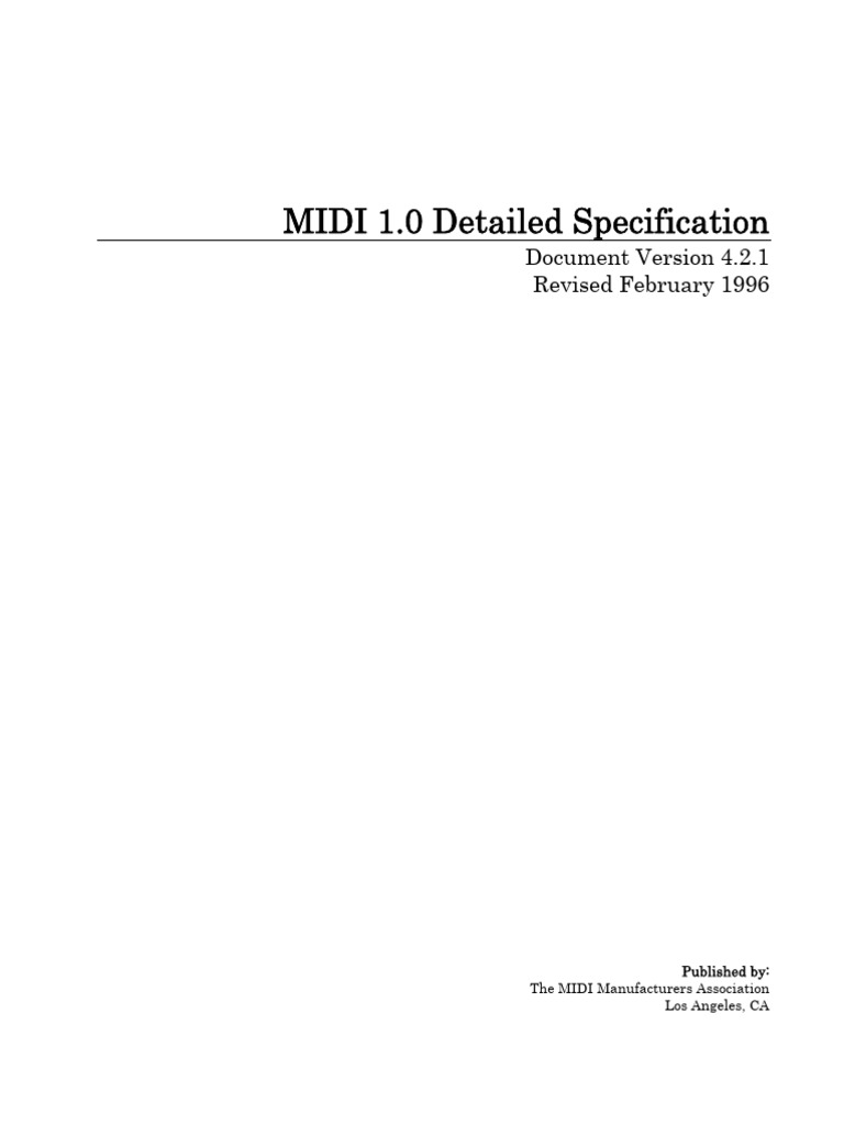 M1 v4-2-1 MIDI 1-0 Detailed Specification 96-1-4 | PDF | Synthesizer | Computer Engineering