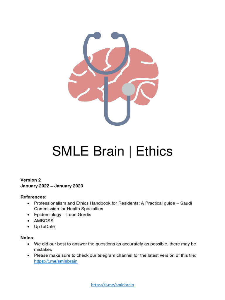 SMLE Brain Ethics V2 | PDF | Informed Consent | Medical Ethics