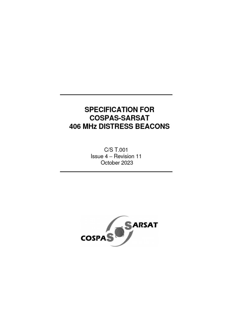 COSPAS-SARSAT 406 MHz Beacon Specs | PDF | Radio Spectrum | Modulation