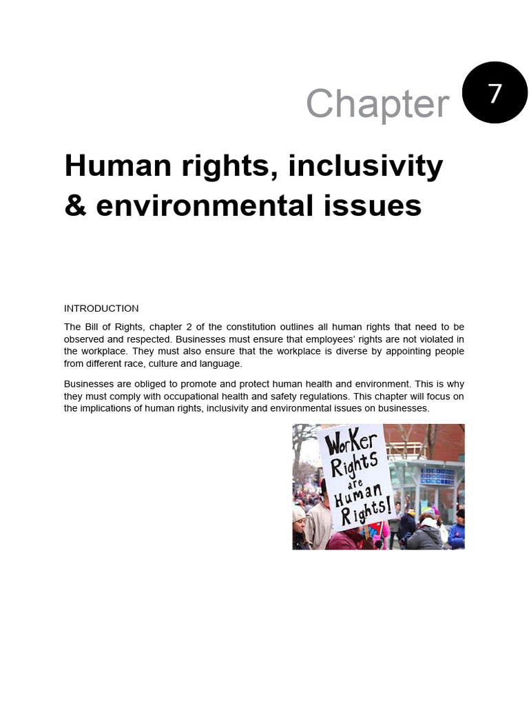Chapter 7 Human Rights, Inclusivity & Environmental Issues | PDF ...