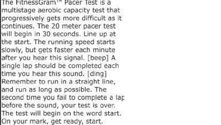 Rules of The FitnessGram Pacer Test | PDF