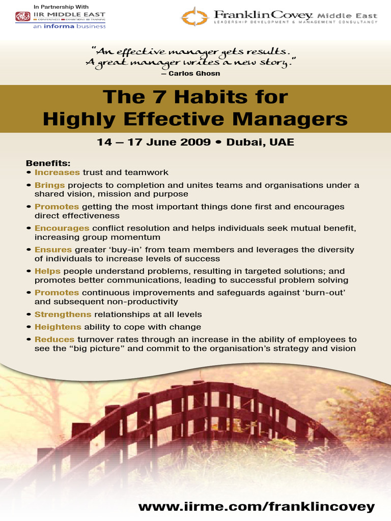 7 Habits For Highly Effective Managers | PDF | Leadership | Payments