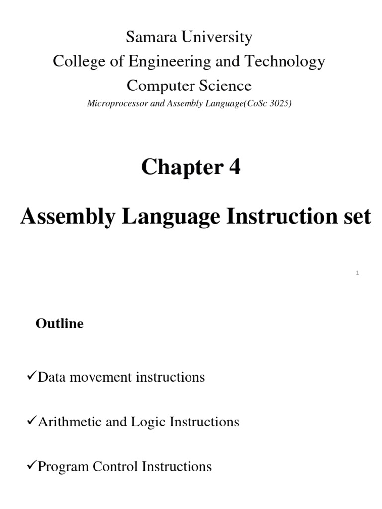 Samara University College of Engineering and Technology Computer Science | PDF | Assembly ...