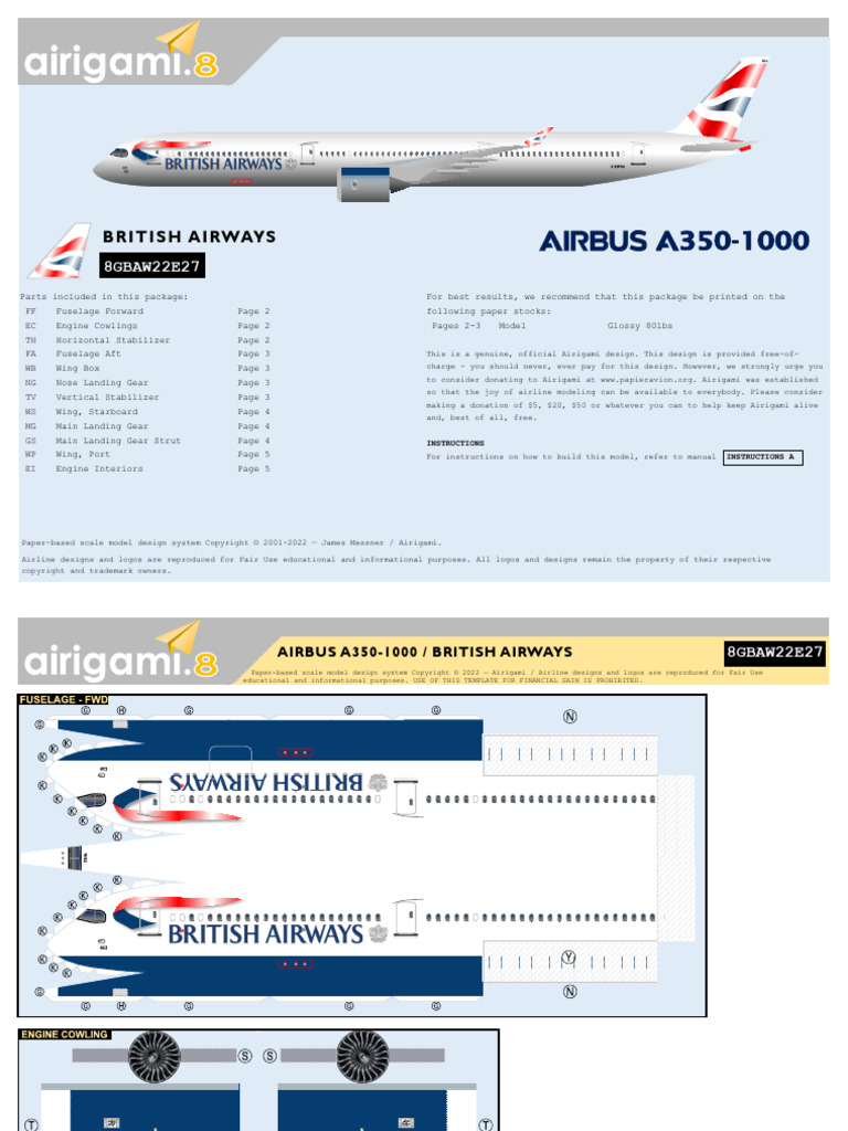 British airways airbus a350-1000 | PDF | Landing Gear | Aviation