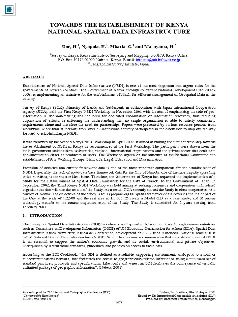 Establishment of National Spatial Data Infrastructure | PDF ...