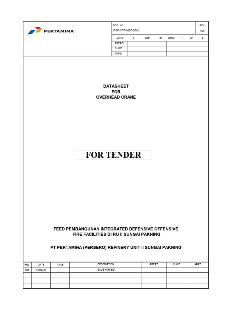 Overhead Crane IDOF J 717 ME DS 002 000 1 | PDF | Crane (Machine ...