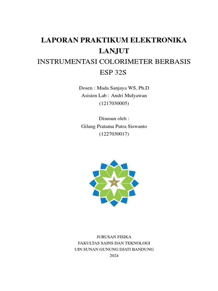 Laprak Instrumentasi Colorimeter Berbasis Esp 32S | PDF