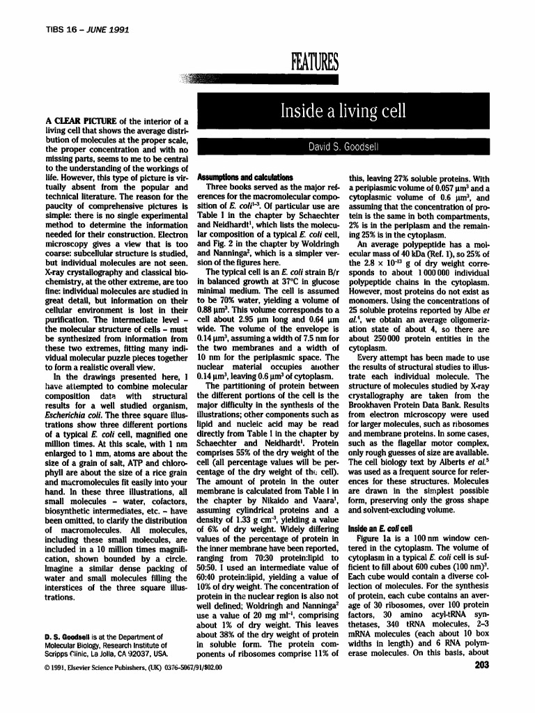 (Trends in Biochemical Sciences 1991-Jan Vol. 16) Goodsell, David S ...