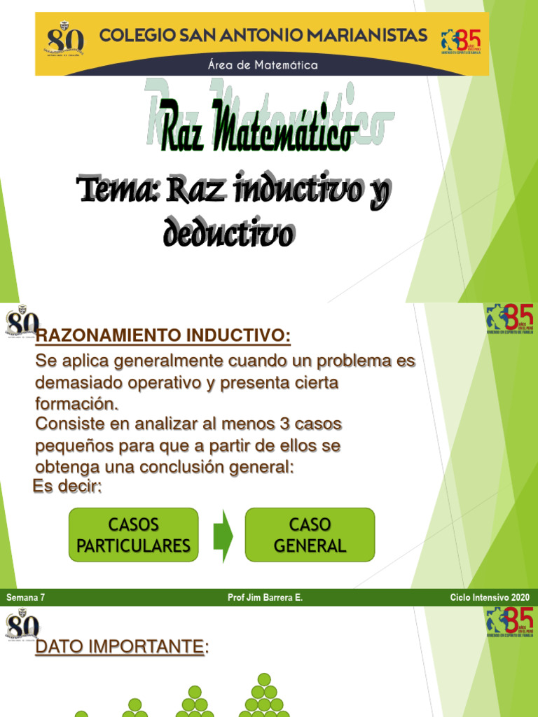 RM - Sem 1 - Raz Inductivo y Deductivo | PDF | Razonamiento inductivo | Psicología cognitiva