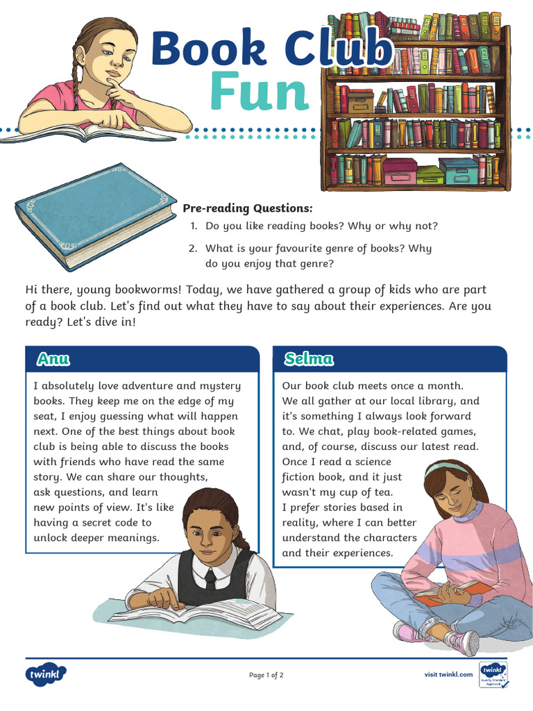 Book Club Fun | PDF | English As A Second Or Foreign Language | Learning